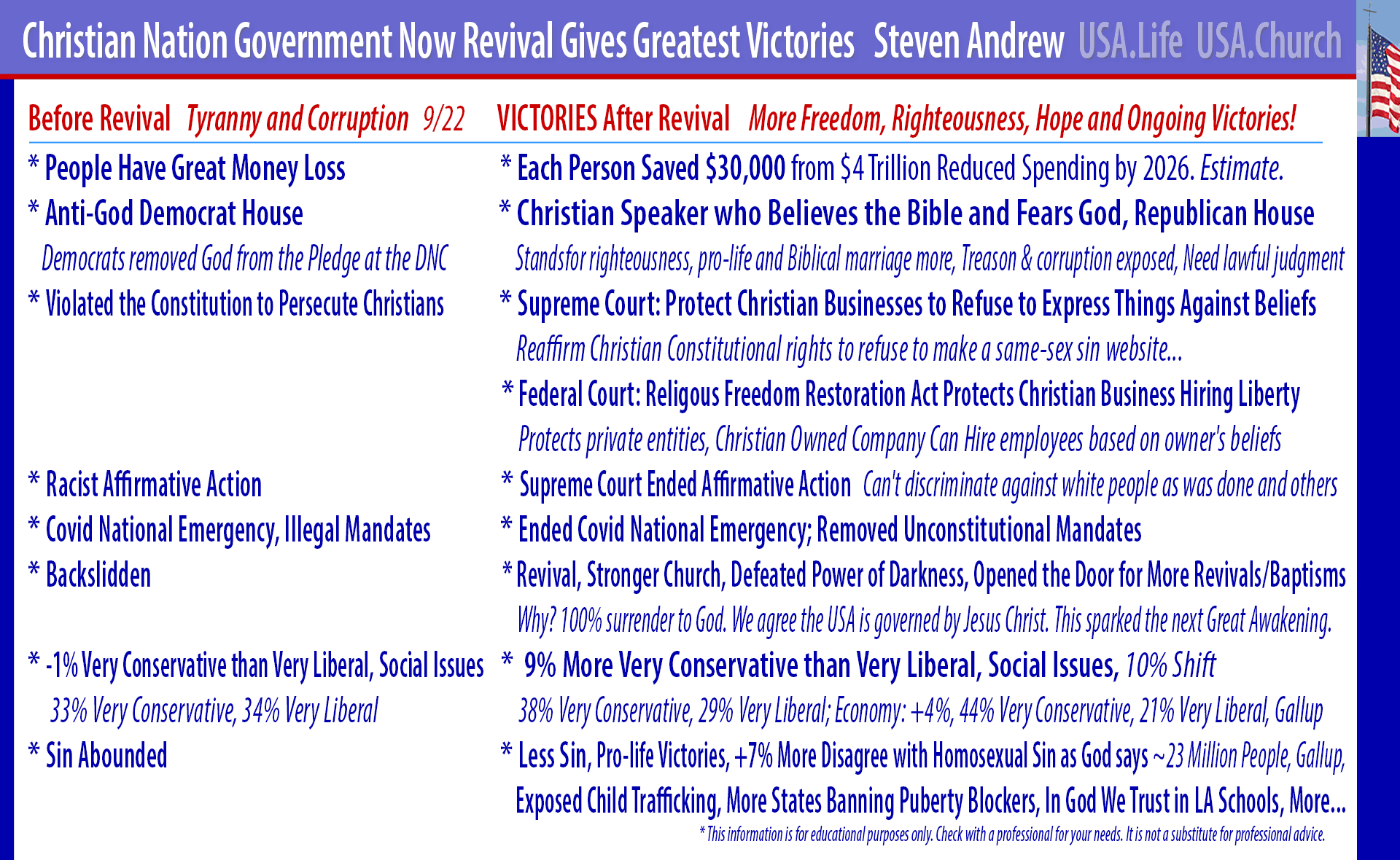 "The Christian Nation Government Now Revival Helps People Financially, Brings Righteousness and ...